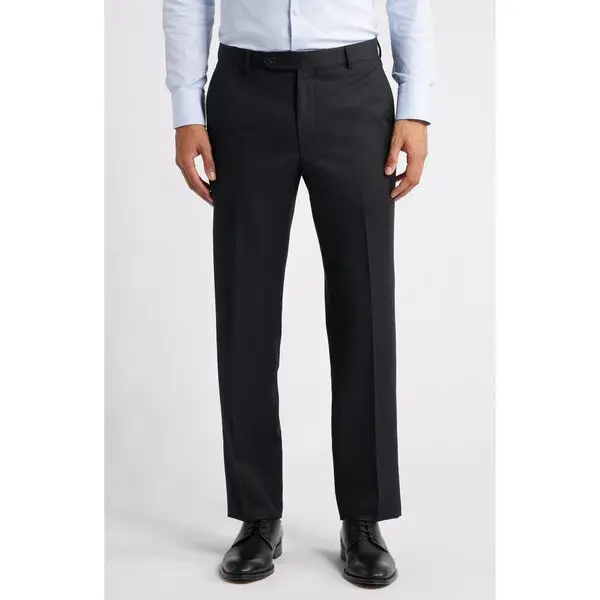 Samuelsohn Roica Flat-front Straight Leg Dress Pants
