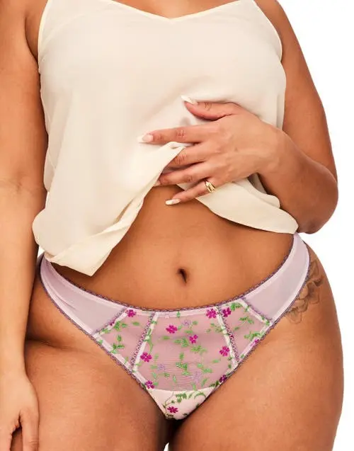 ADORE ME Rosa Thong Panties - Floral Purple