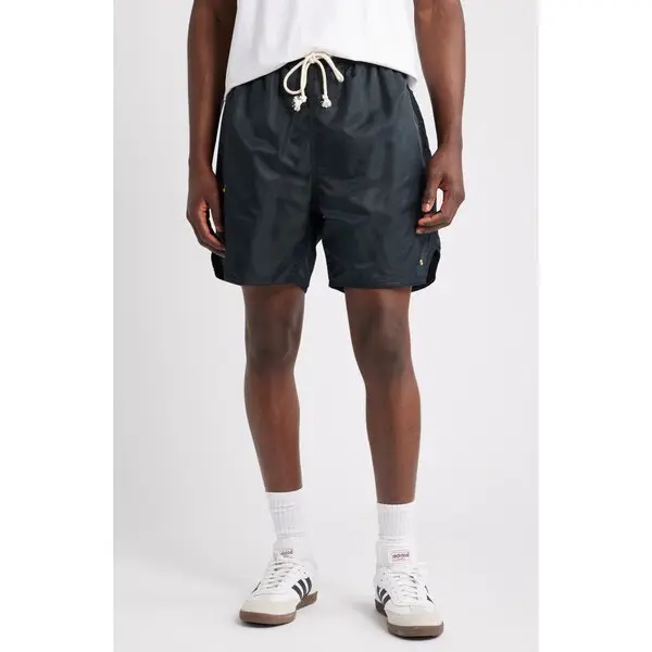 ELWOOD Embroidered Logo Nylon Shorts - Coal