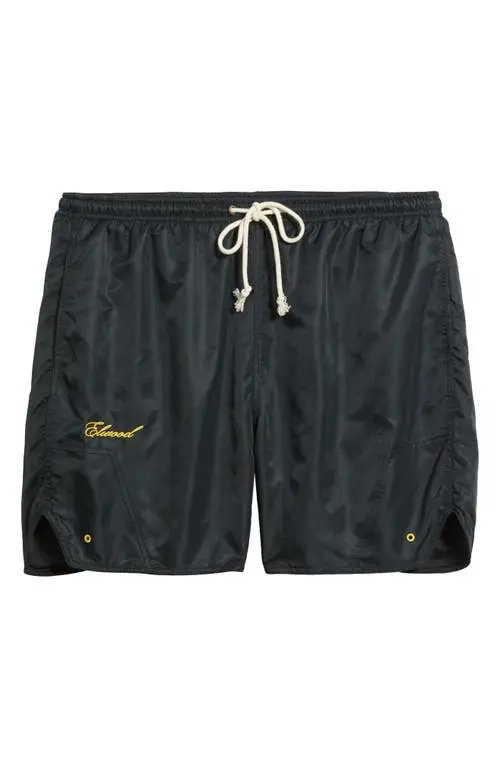 ELWOOD Embroidered Logo Nylon Shorts - Coal