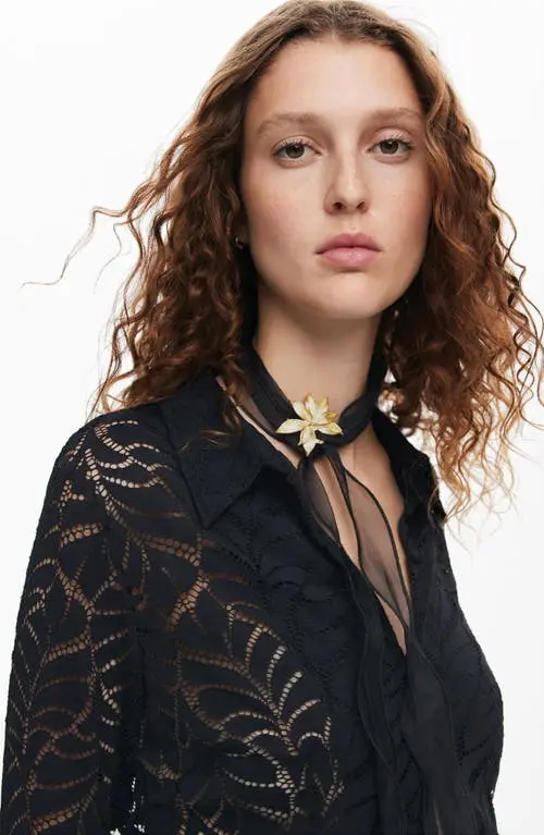 Desigual Saga Stretch Button-up Top