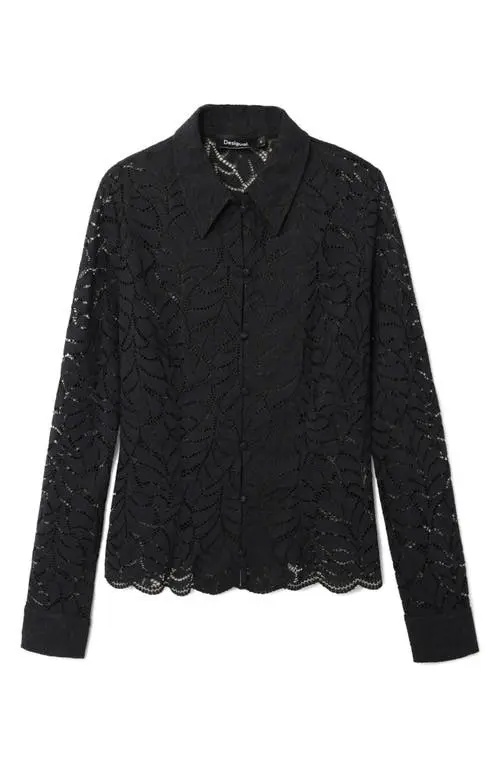 Desigual Saga Stretch Button-up Top