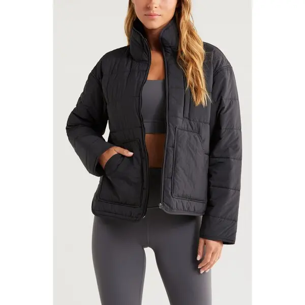 Zella Quilted Packable Jacket - Black