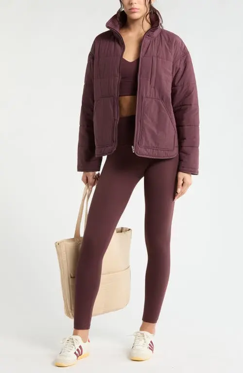 Zella Quilted Packable Jacket - Burgundy Fudge