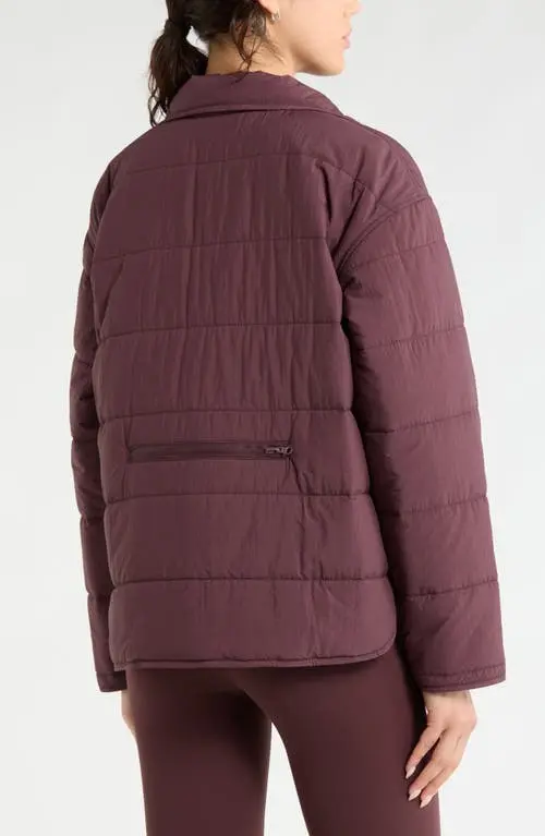 Zella Quilted Packable Jacket - Burgundy Fudge