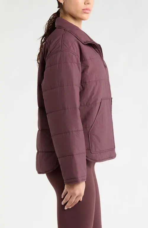 Zella Quilted Packable Jacket - Burgundy Fudge