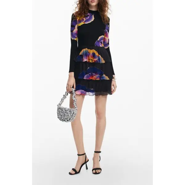 Desigual X Lacroix Ribbed Mixed Media Minidress