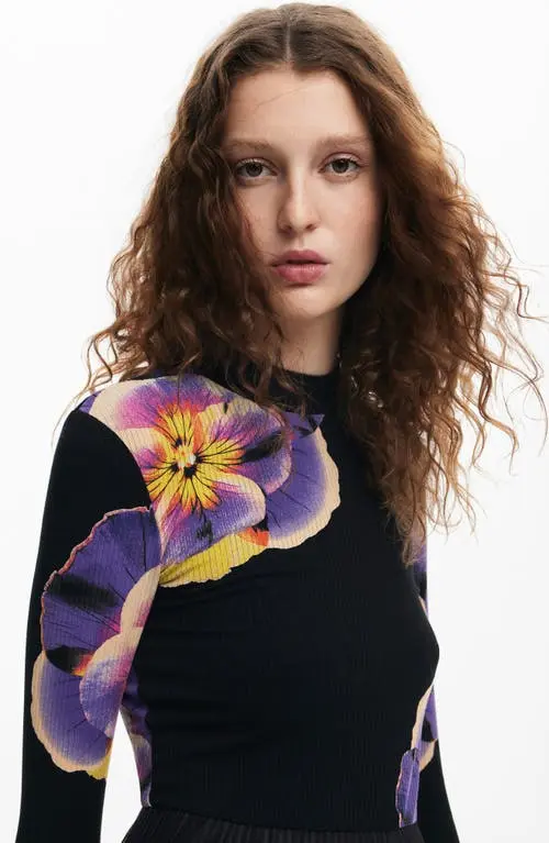 Desigual X Lacroix Ribbed Mixed Media Minidress