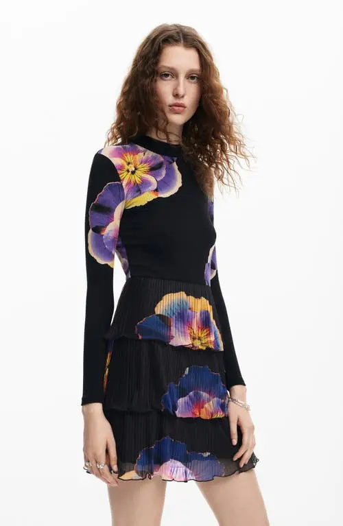 Desigual X Lacroix Ribbed Mixed Media Minidress