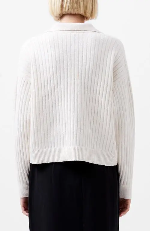French Connection Vhari Rib Johnny Collar Sweater - Oatmeal