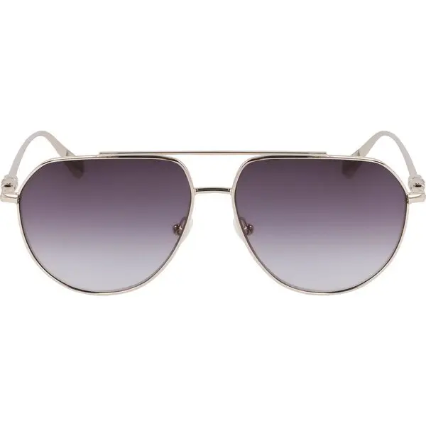 Longchamp Roseau Aviator Sunglasses - Gold/ Gradient Smoke