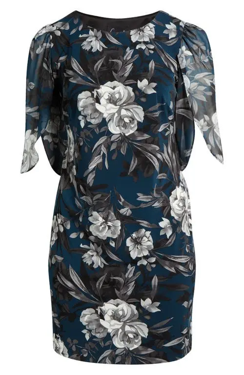 sachin and babi light blue dress Womens Friends Like These Navy Blue Jersey Chiffon Flutter Sleeve Midi Dress US 18 main image 1