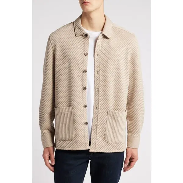 Robert Barakett Hoffburg Jacquard Overshirt - Tan