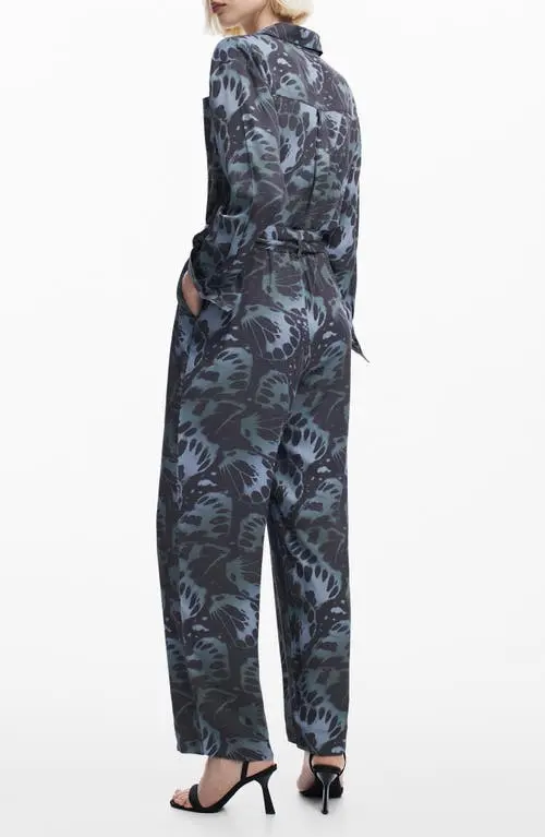 Desigual Sena Tie Waist Long Sleeve Jumpsuit