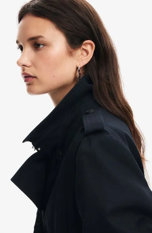 Desigual Vilma Cotton Twill Trench Coat - Blue