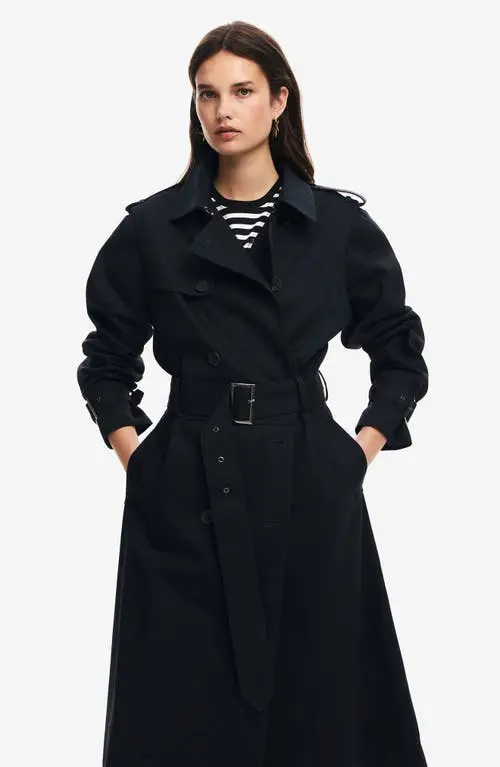 Desigual Vilma Cotton Twill Trench Coat - Blue