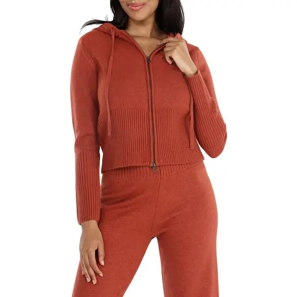 Honeydew Intimates Ribbed Trim Hoodie - Copper