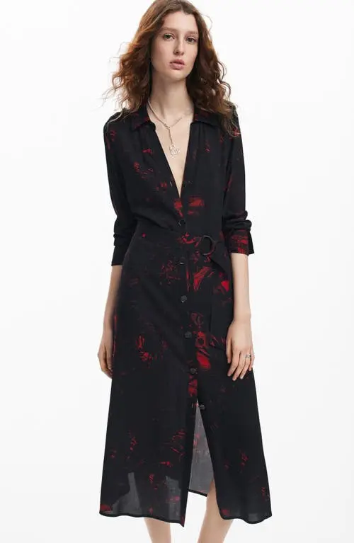 Desigual Scribble Print Shirtdress