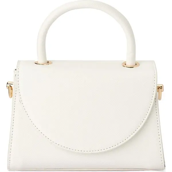 OLGA BERG Sasha Faux Leather Top Handle Bag - White