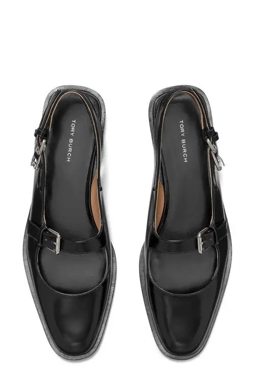 Tory Burch Multibuckle Slingback Flat - Perfect Black