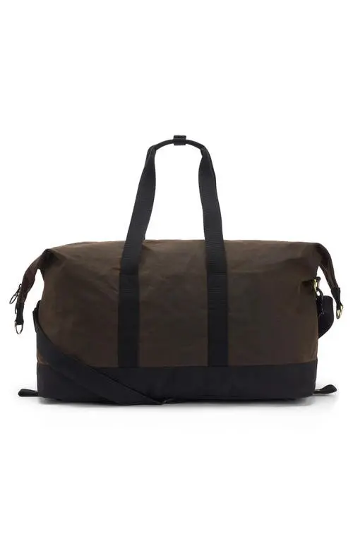 Barbour Field Water Resistant Waxed Cotton Duffle Bag - Olive/black
