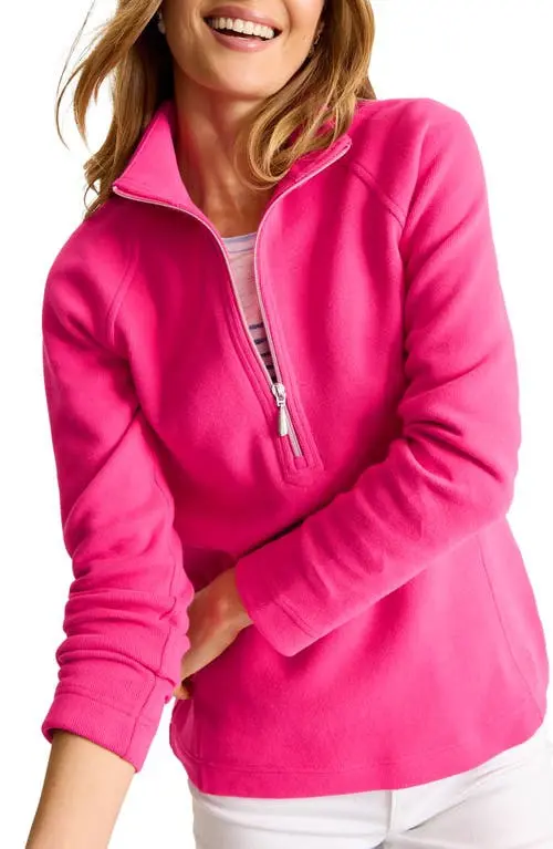 Tommy Bahama Stretch Cotton Half Zip Pullover - Bright Blush