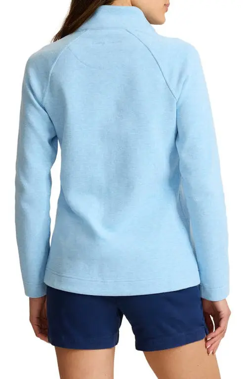 Tommy Bahama Stretch Cotton Half Zip Pullover - Chambray Blue Heather