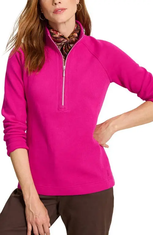 Tommy Bahama Stretch Cotton Half Zip Pullover - Magenta Magic