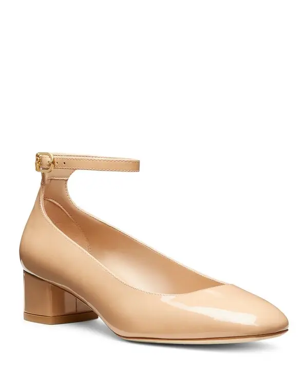 STUART WEITZMAN Jane Ankle Strap Pumps - Adobe
