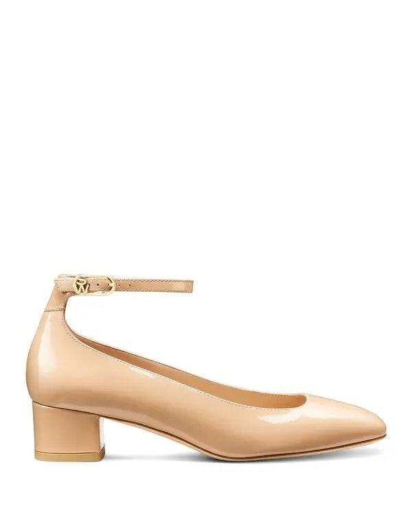 STUART WEITZMAN Jane Ankle Strap Pumps - Adobe