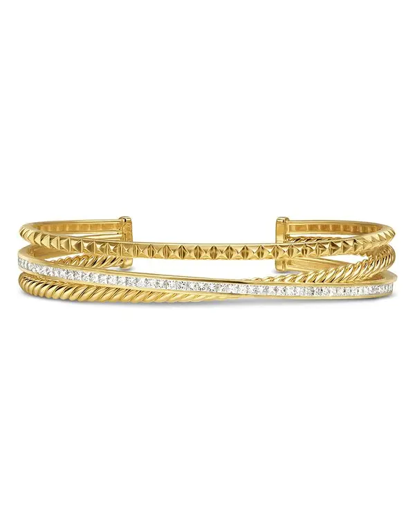 David Yurman Crossover Trio Cuff Bracelet - Gold