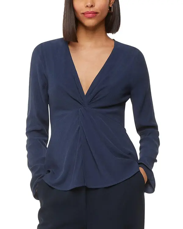 Whistles Twist Front Crinkle Top