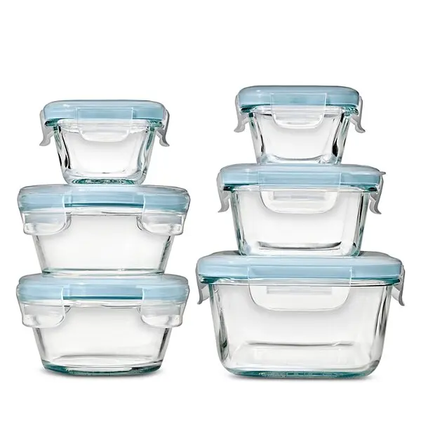 OXO 12 Piece Smart Seal Glass Food Storage Container Set