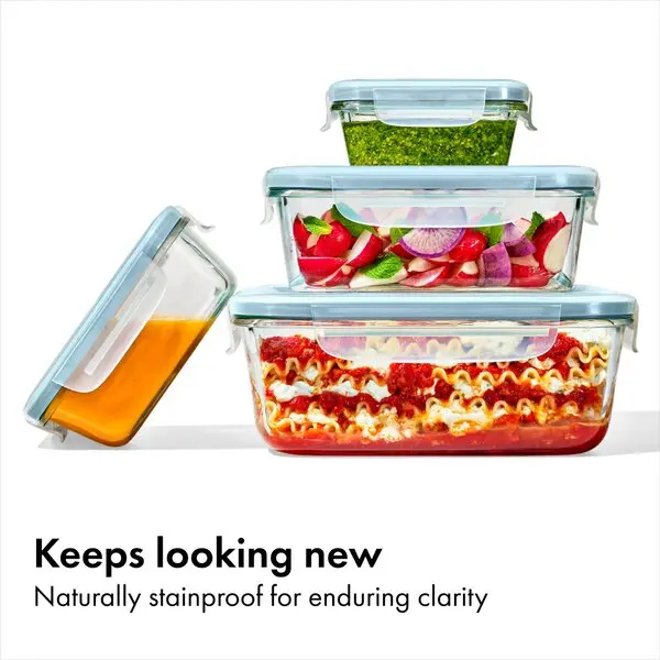 OXO 12 Piece Smart Seal Glass Food Storage Container Set