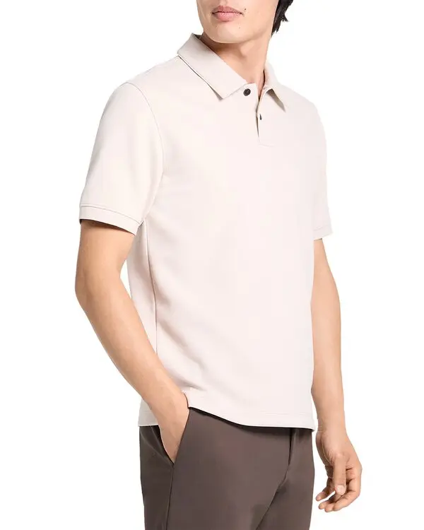 Theory Delroy Double Pique Regular Fit Polo Shirt - Silverstone