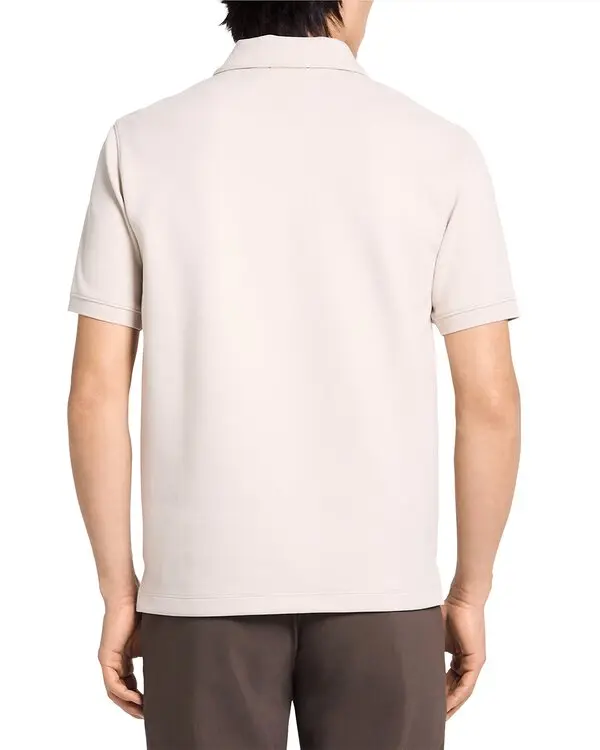 Theory Delroy Double Pique Regular Fit Polo Shirt - Silverstone
