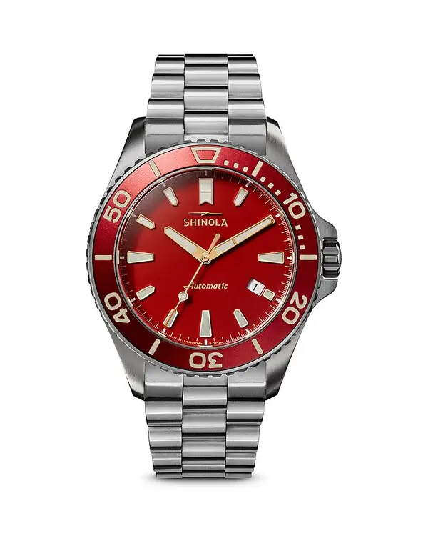 Shinola Lava Lake Monster Watch, 43mm - Red/silver