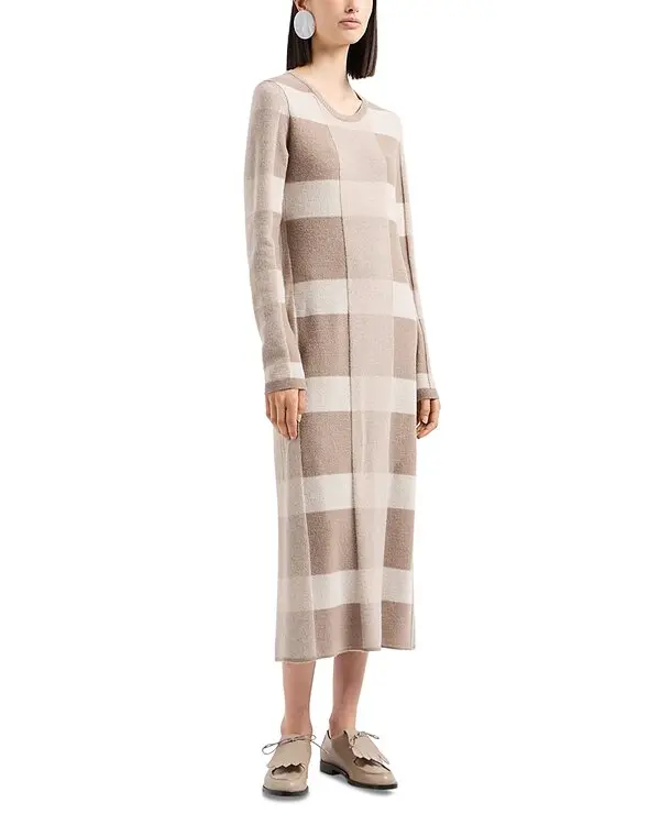 Emporio Armani Checkered Sweater Dress
