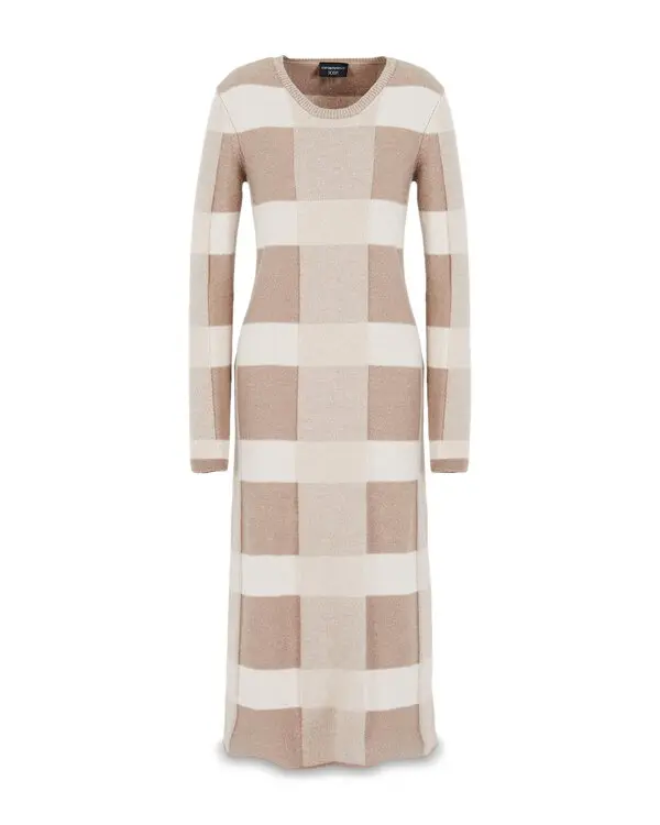 Emporio Armani Checkered Sweater Dress In Fancy Beige - 50% Off |  Editorialist