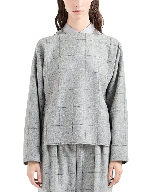 Emporio Armani Wool Flannel Trousers With Tattersall Checks