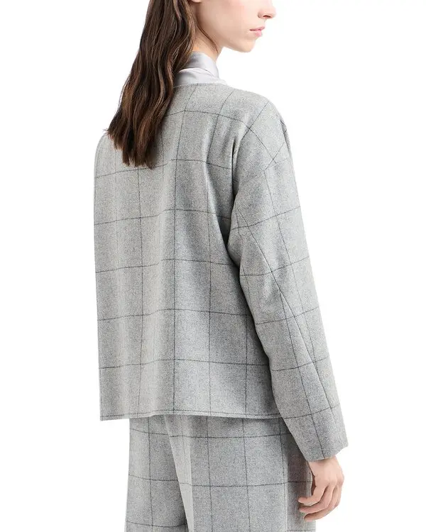 Emporio Armani Wool Flannel Trousers With Tattersall Checks