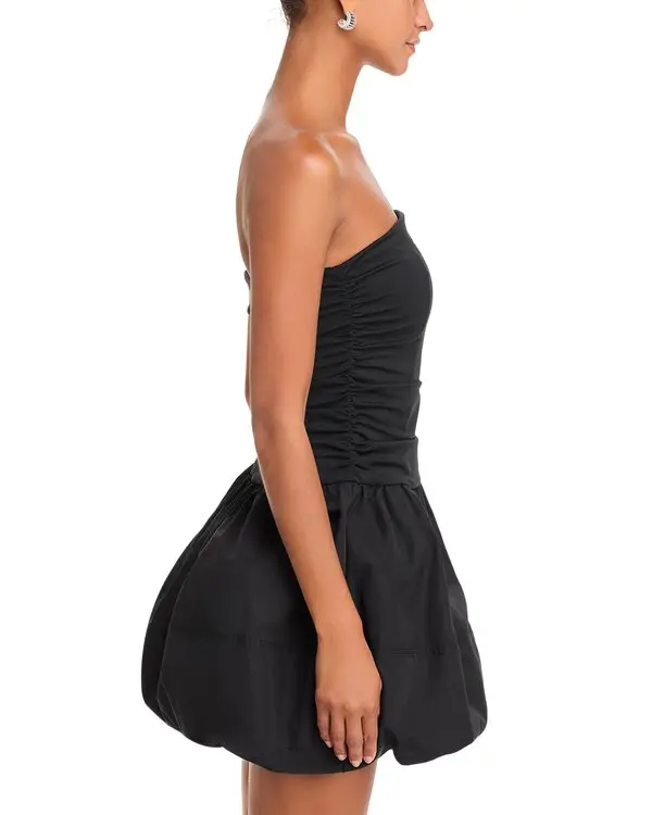 Steve Madden Amari Ruched Bubble Hem Mini Dress - Black - 60% Off |  Editorialist