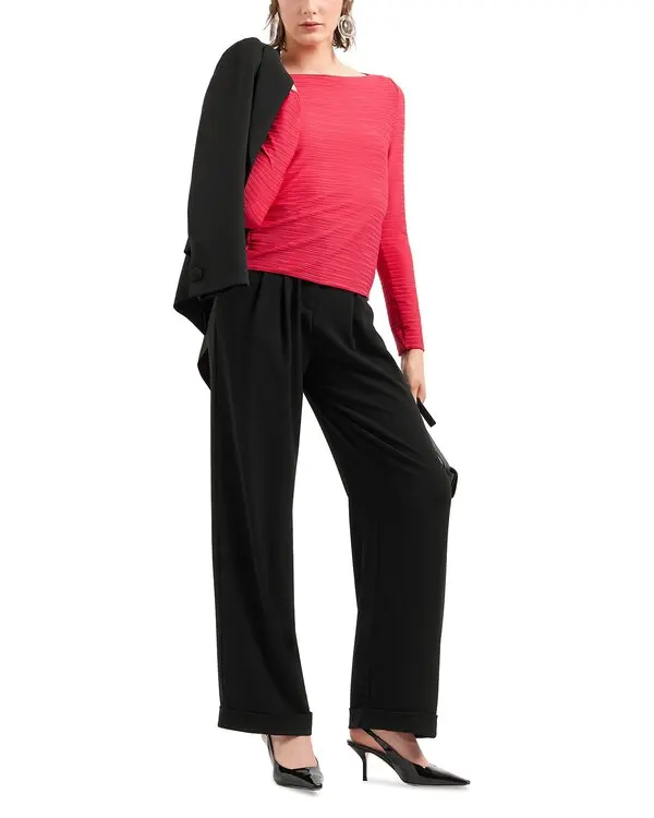 Emporio Armani Stretch Jacquard Jersey Long Sleeve Top