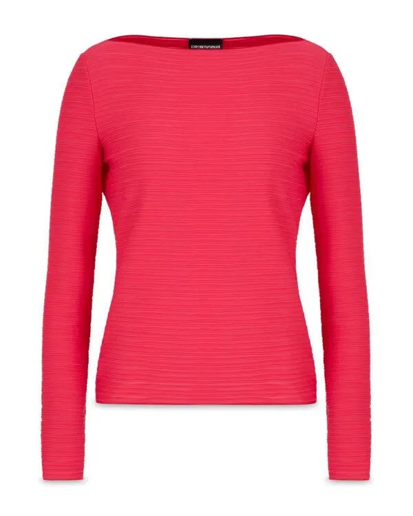 Emporio Armani Stretch Jacquard Jersey Long Sleeve Top