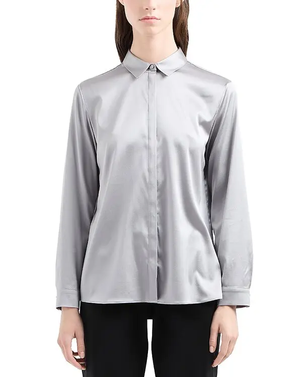 Emporio Armani Stretch Silk Button-up Shirt