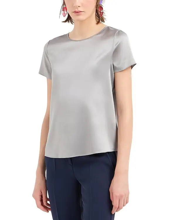 Emporio Armani Short Sleeve Blouse - Misty Grey