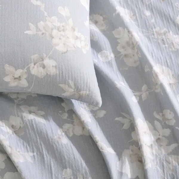 Calvin Klein Eternity Floral Cotton Gauze 3 Piece Comforter Set