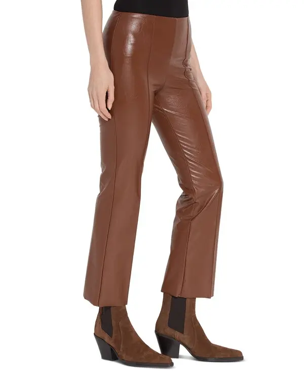 Lyssé Faux Leather Ankle Pants - Whiskey