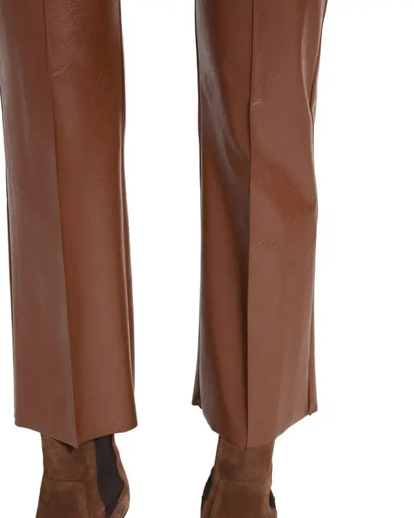 Lyssé Faux Leather Ankle Pants - Whiskey