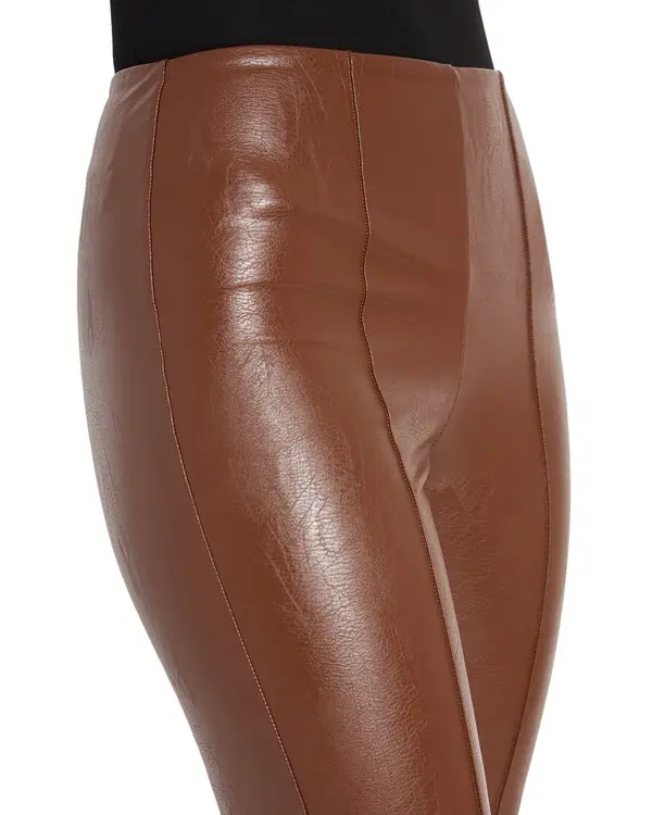 Lyssé Faux Leather Ankle Pants Whiskey Editorialist